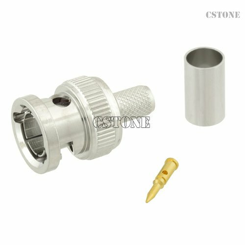 75 Ohm BNC штыревой разъём обжим/пайка крепление для RG59BU, RG62, RG71 кабель