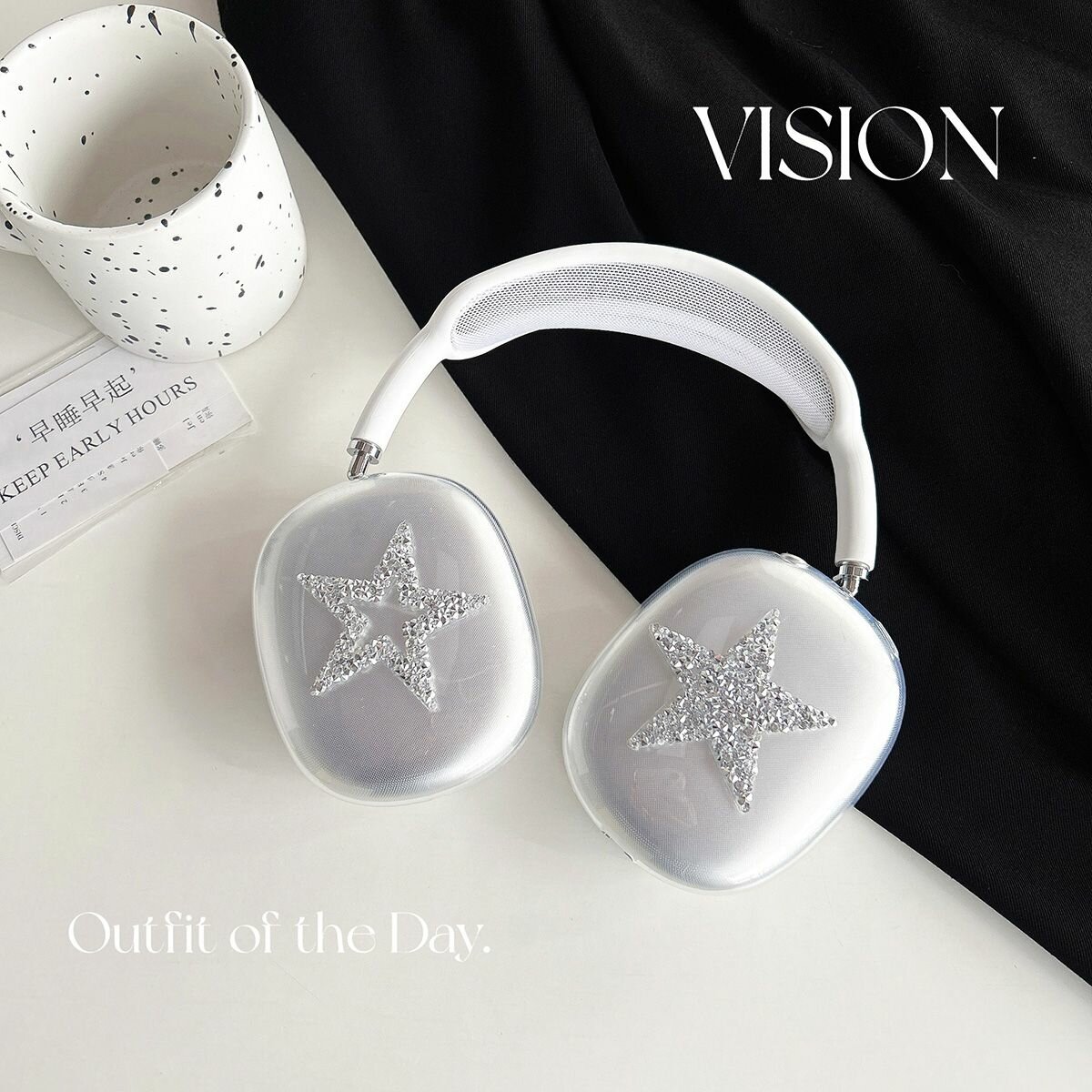 Защитный чехол для Apple AirPods Max 2/AirPods Max с мультяшным рисунком в виде сверкающего бриллианта.