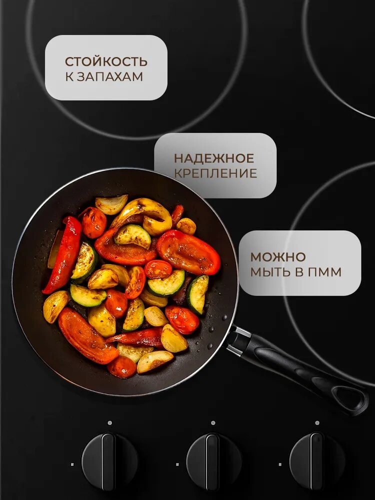 Сковорода Доляна Promo, d=20 см, пластиковая ручка, антипригарное покрытие, цвет бордовый