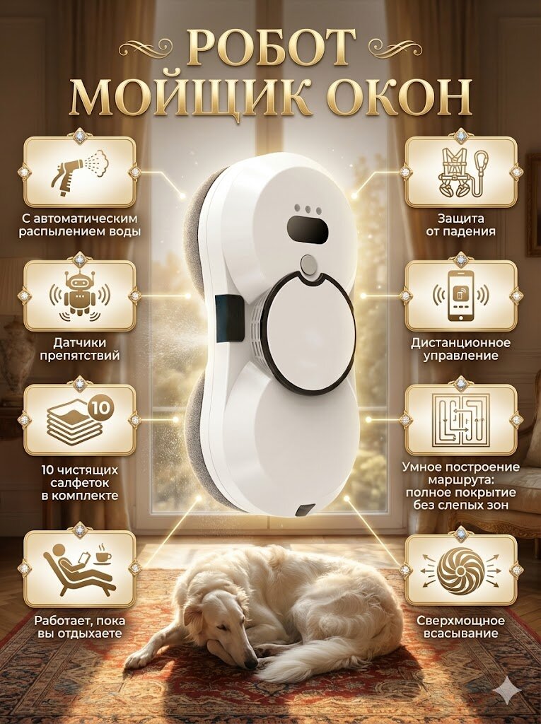 Робот мойщик окон с распылением; Робот мойщик окон мощный, стеклоочиститель для окон и стекол техника для дома я
