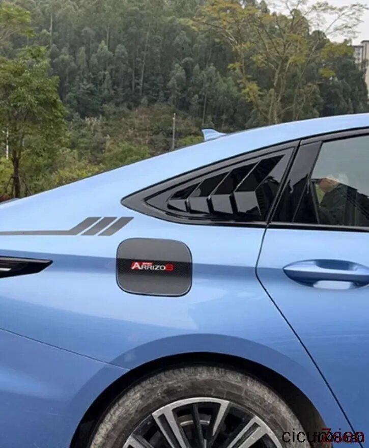 Защита внешних частей автомобиля, 2 шт. Жабры на задние форточки Chery Arrizo 8, ABS пластик, черный
