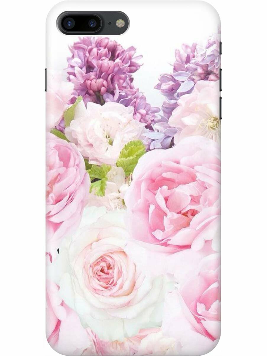Силиконовый чехол на Apple iPhone 8 Plus / 7 Plus / Эпл Айфон 7 Плюс / 8 Плюс с рисунком "Розовый букет"