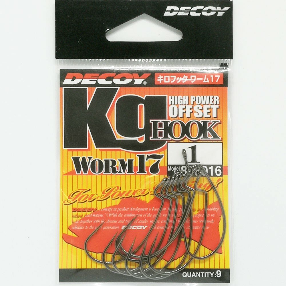 Крючок Decoy офсетный Worm 17 #1 (9 шт.)