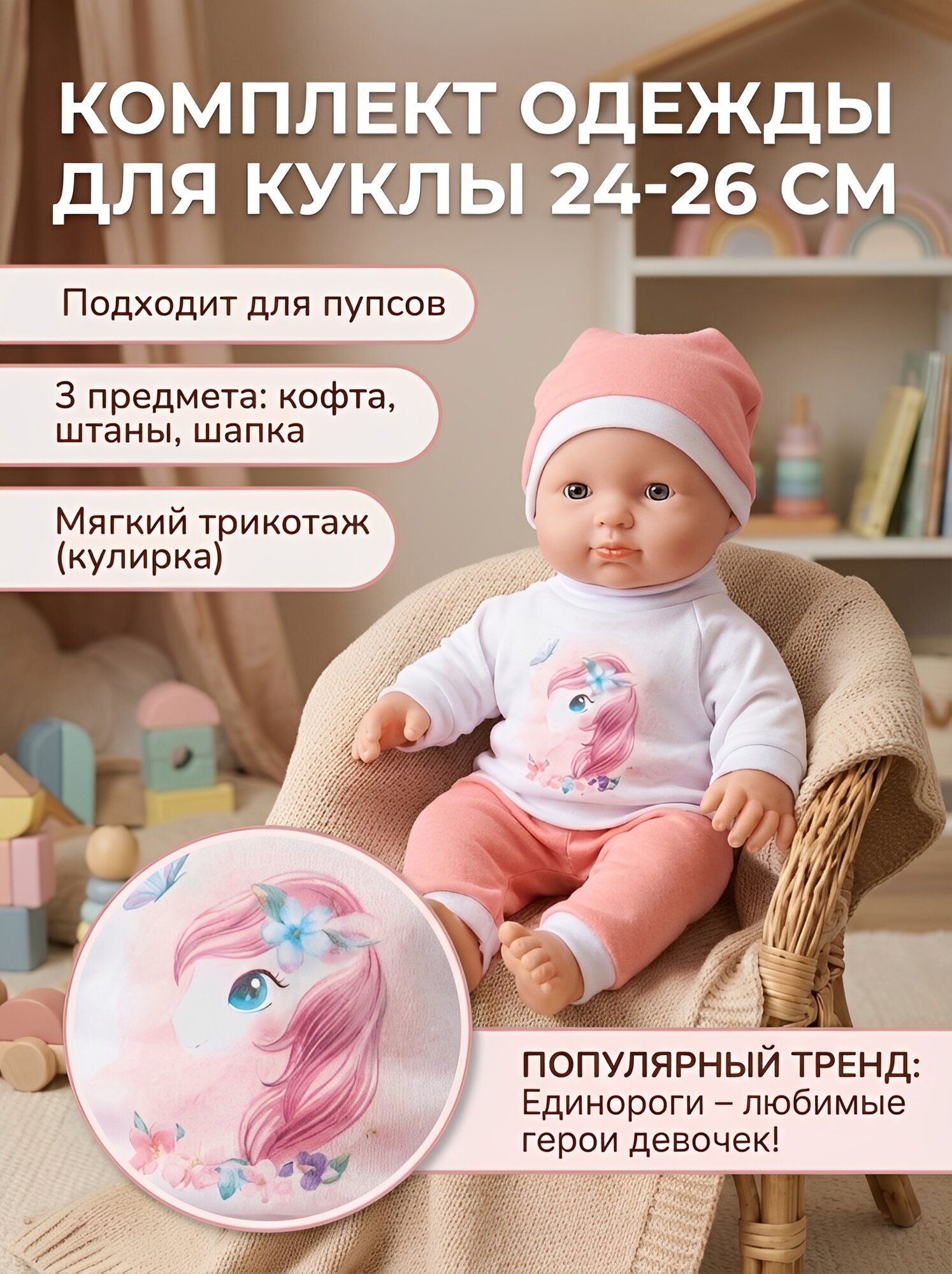 Одежда для пупса 24 - 26 см. Костюм нарядный для пупса 24 - 26 см.