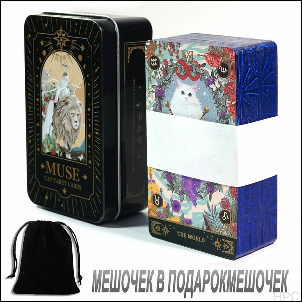Карты Таро муза-кот/Muse Cat Tarot+ инструкцией+Подарочная коробка,78 шт