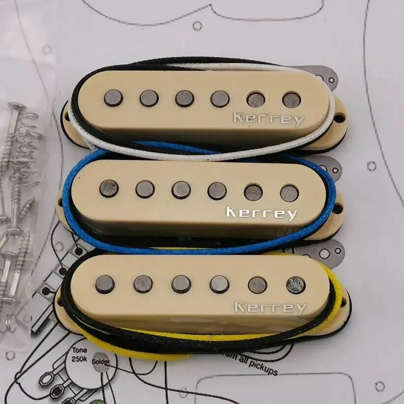 Комплект звукоснимателей для электрогитары Kerrey Alnico5 Single Coil SSS в стиле 50-х годов