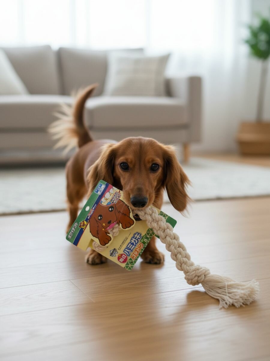 Игрушка для собак канат плетёный Japan Premium Pet для чистки молочных зубов, размер S