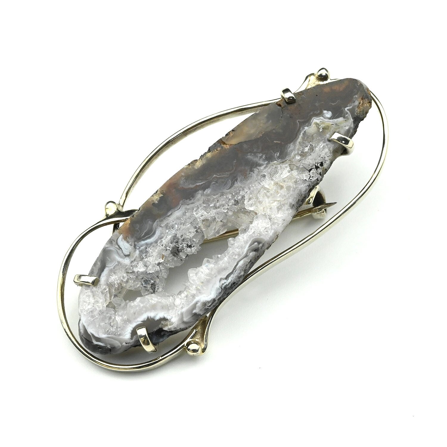 Брошь, агат