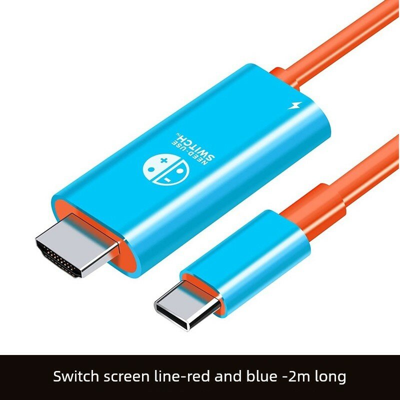 HDMI кабель для Nintendo Switch красно-синий, длина 2M, 4K Ultra HD вывод видео для зеркального отображения