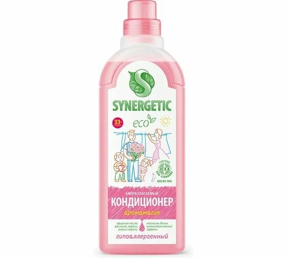 Кондиционер для белья Synergetic 110100 аромагия 1 л с антистатическим эффектом