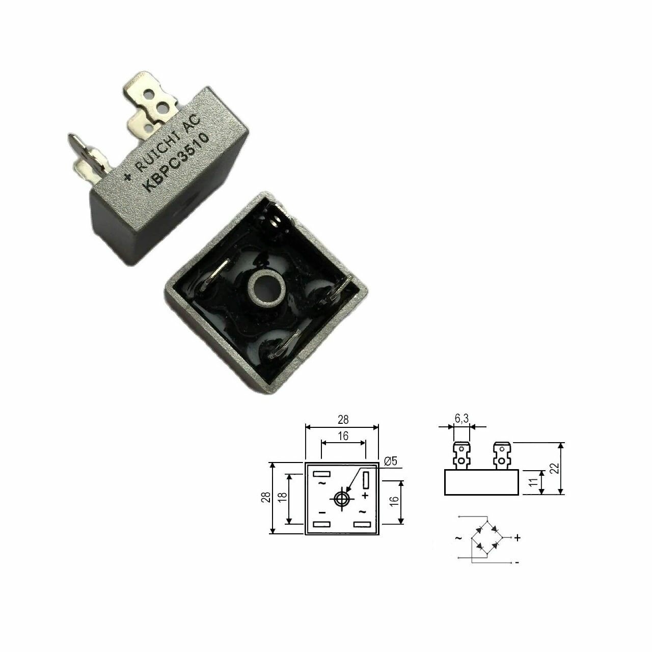 1 шт Диодный мост под клемму KBPC3510 35A 1000V