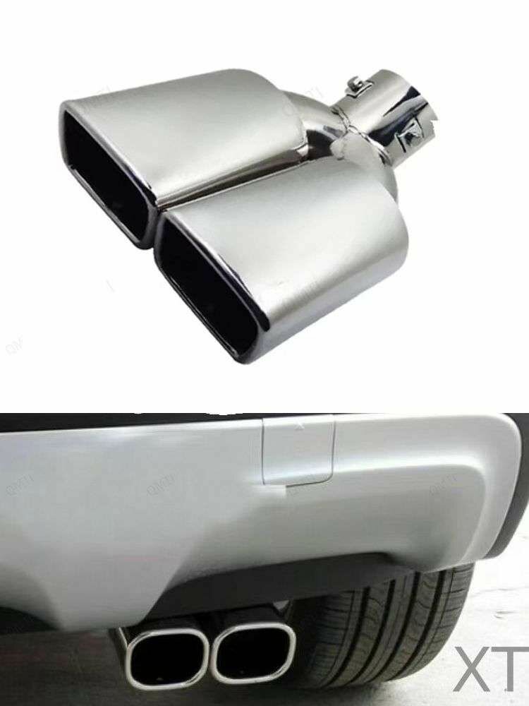 Насадка на глушитель, диаметр 60 мм, длина 240 мм арт. насадки на глушитель двойные Изогнутое серебро