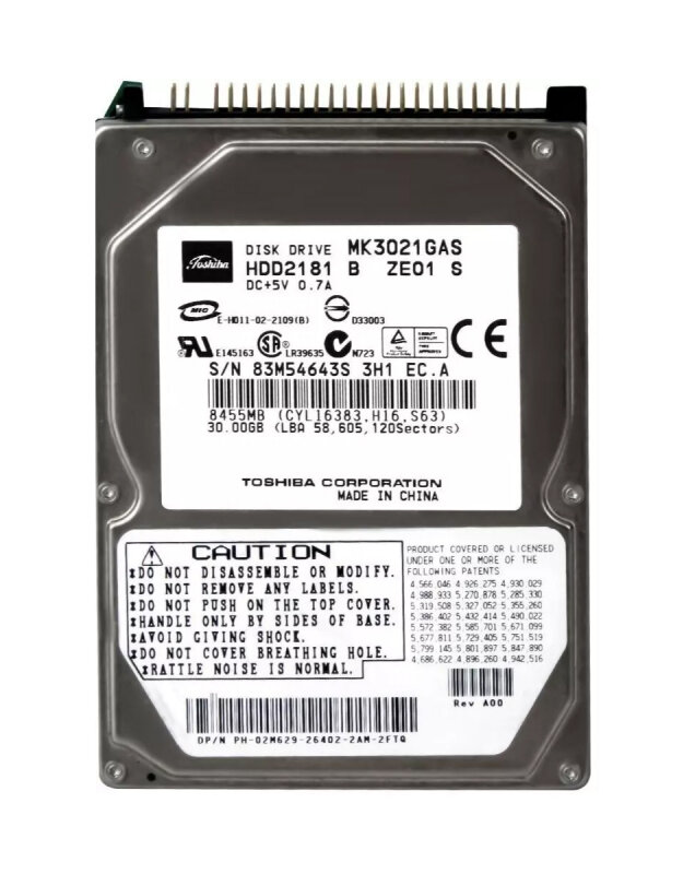 Жесткий диск Toshiba MK3021GAS 30Gb 4200 IDE 2,5" HDD