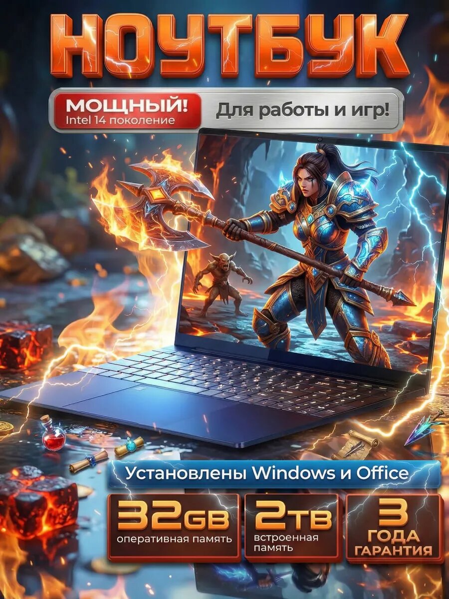 Ноутбук HiGH TECH R250 Intel H-Series RAM 32GB / SSD 2048GB