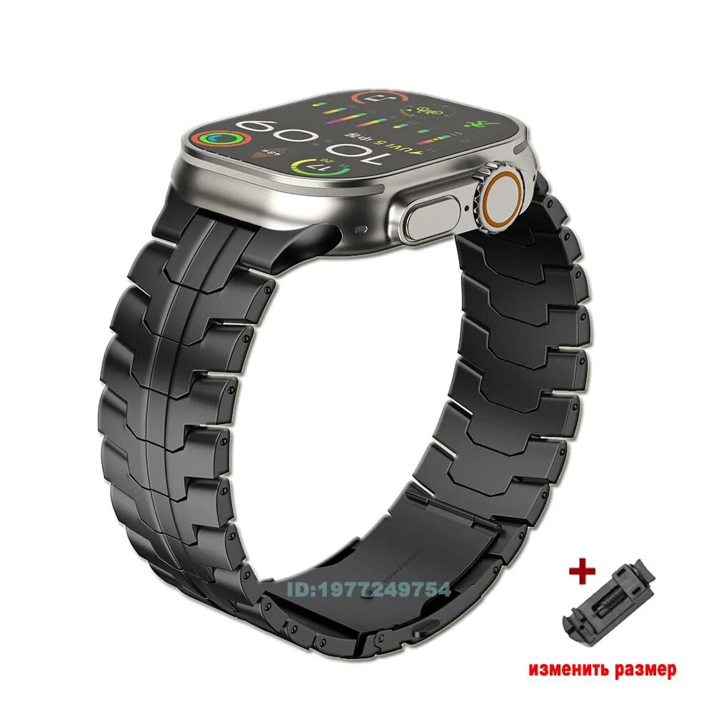 Ремешок из титан сплава для Apple Watch Ultra 1 2 49MM smartwatch подходит для iWatch Series 10 9 8 7 6 5 SE 44/45/46mm титановый браслет