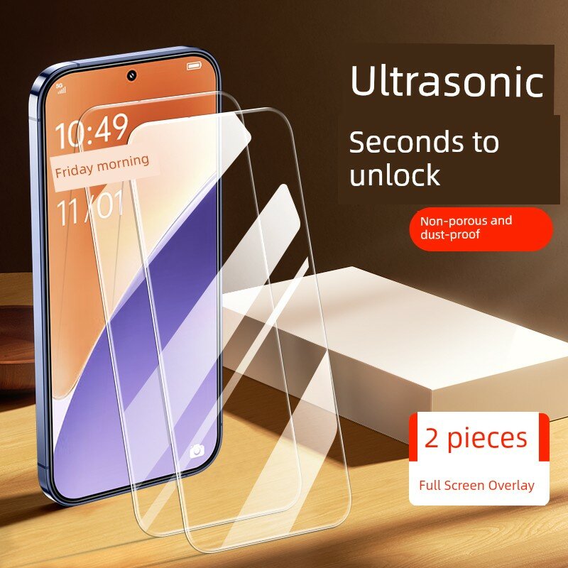 Защитное стекло для Xiaomi 15, полный экран без отверстий, 2 шт, электропокрытие высокой четкости
