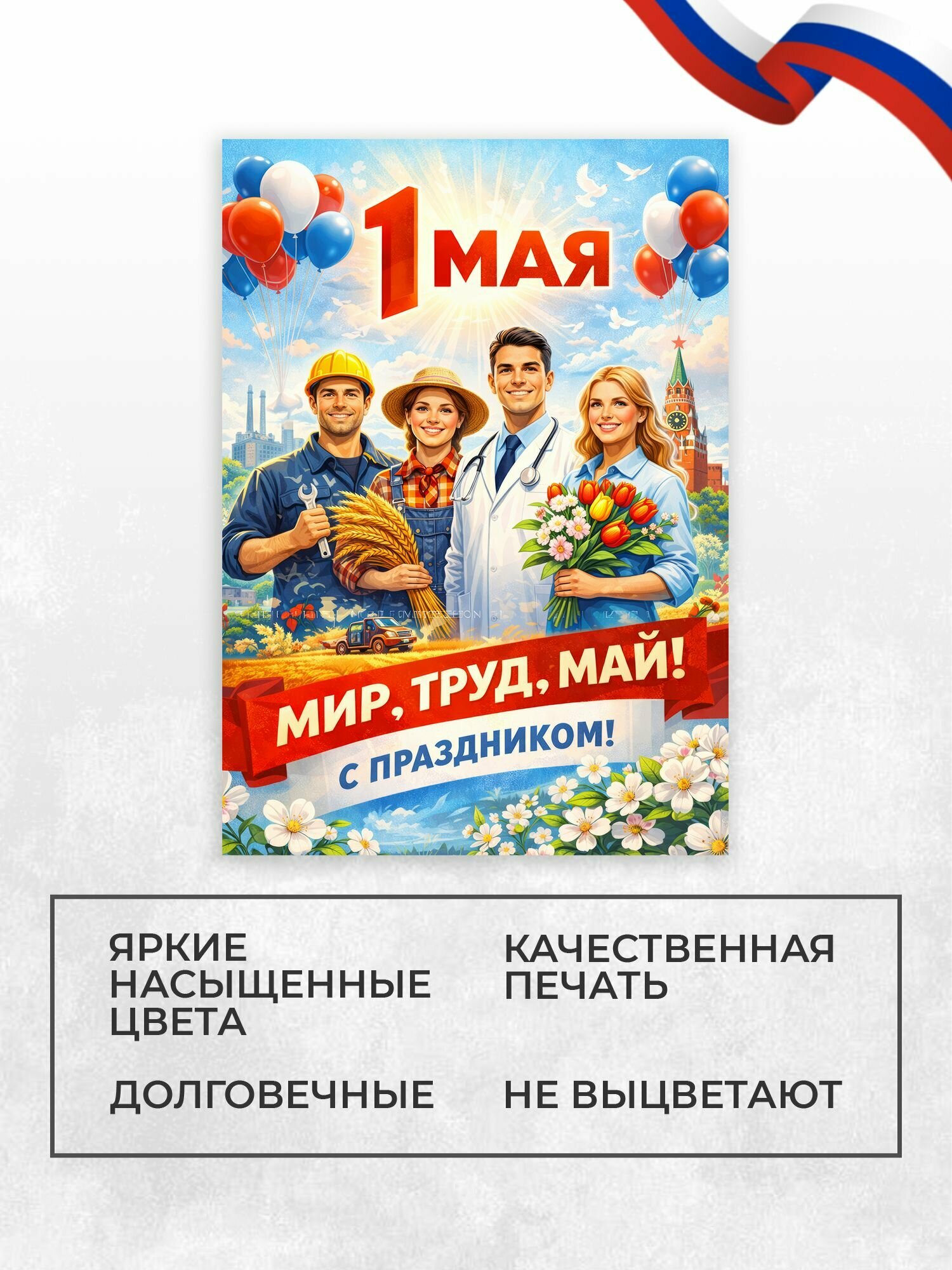 Плакат Мир Труд Май, 1 мая — фото 1