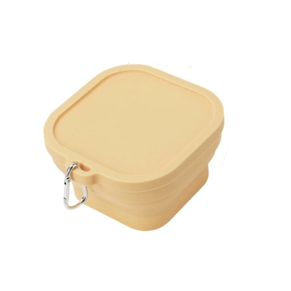 Складной контейнер для еды из силикона, Желтый - 750ml