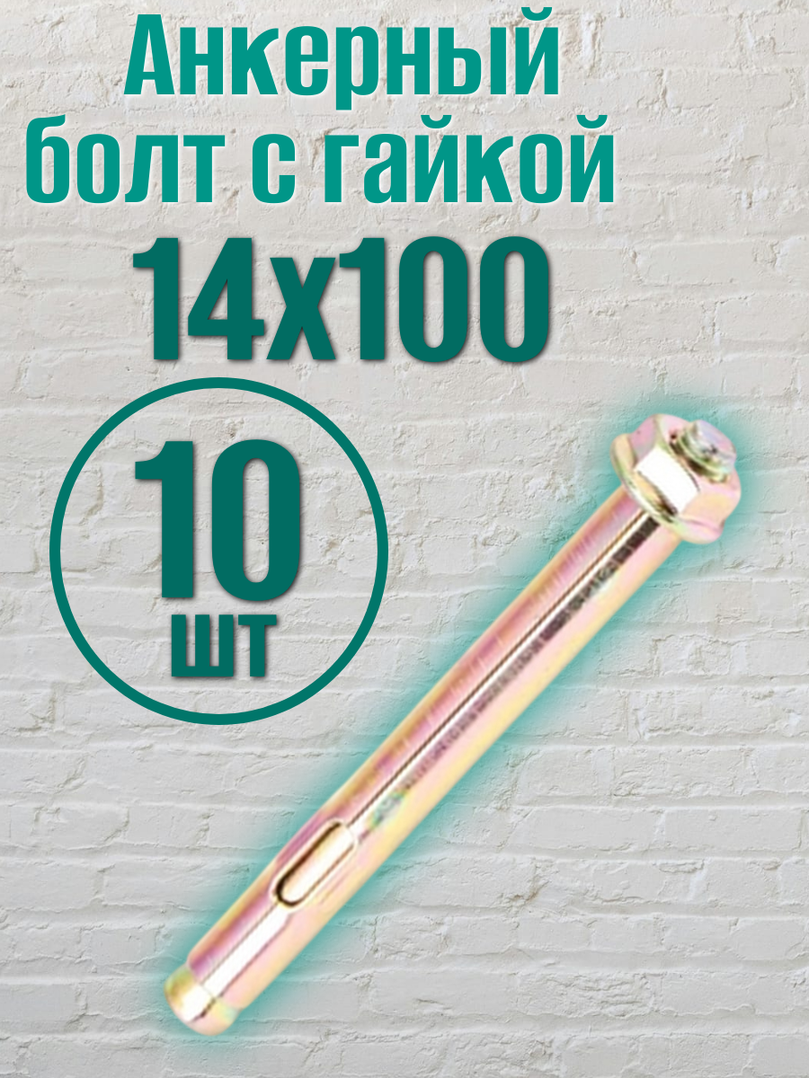 Анкерный болт с гайкой 14х100 (10 шт)