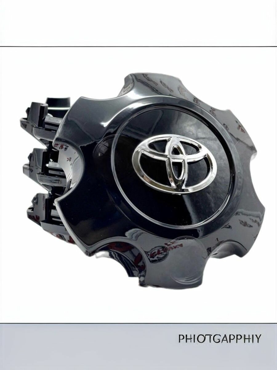 Колпачки на диски Toyota Land Cruiser Prado реплика черные 135/127 мм — центральные заглушки ступицы ABS/металл