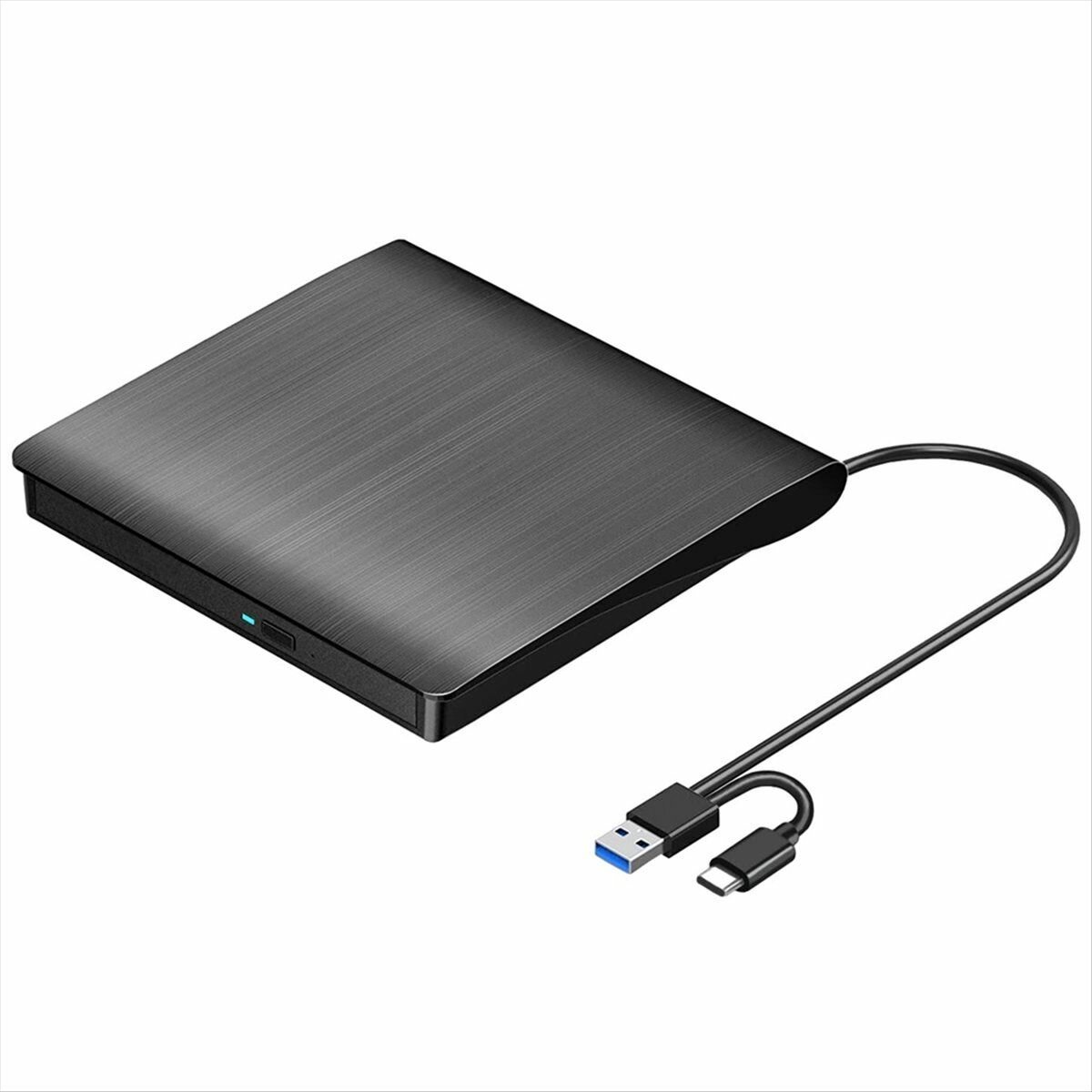 Внешний привод CD DVD +/-RW, портативное устройство записи компакт-дисков и DVD-ROM, черный