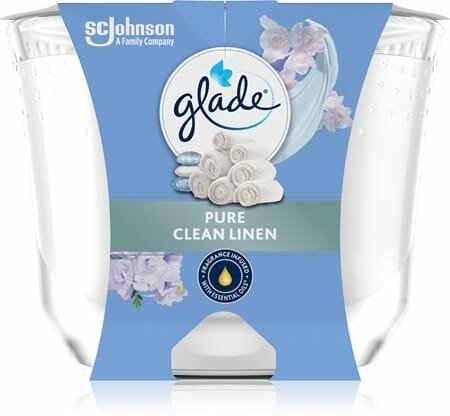 Свеча Glade Pure Clean Linen, чистый белье, 204 г