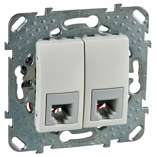 SE Unica Беж Розетка ТЛФ 2-ая 4 контакта MGU5.9090.25ZD