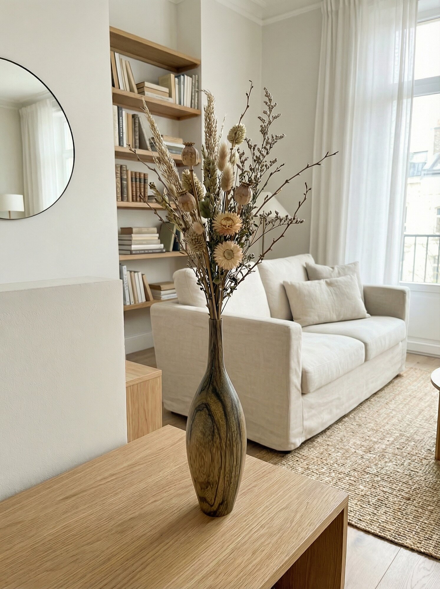 Ваза Stylish Nature, настольная, ручная работа, дерево, 25 см