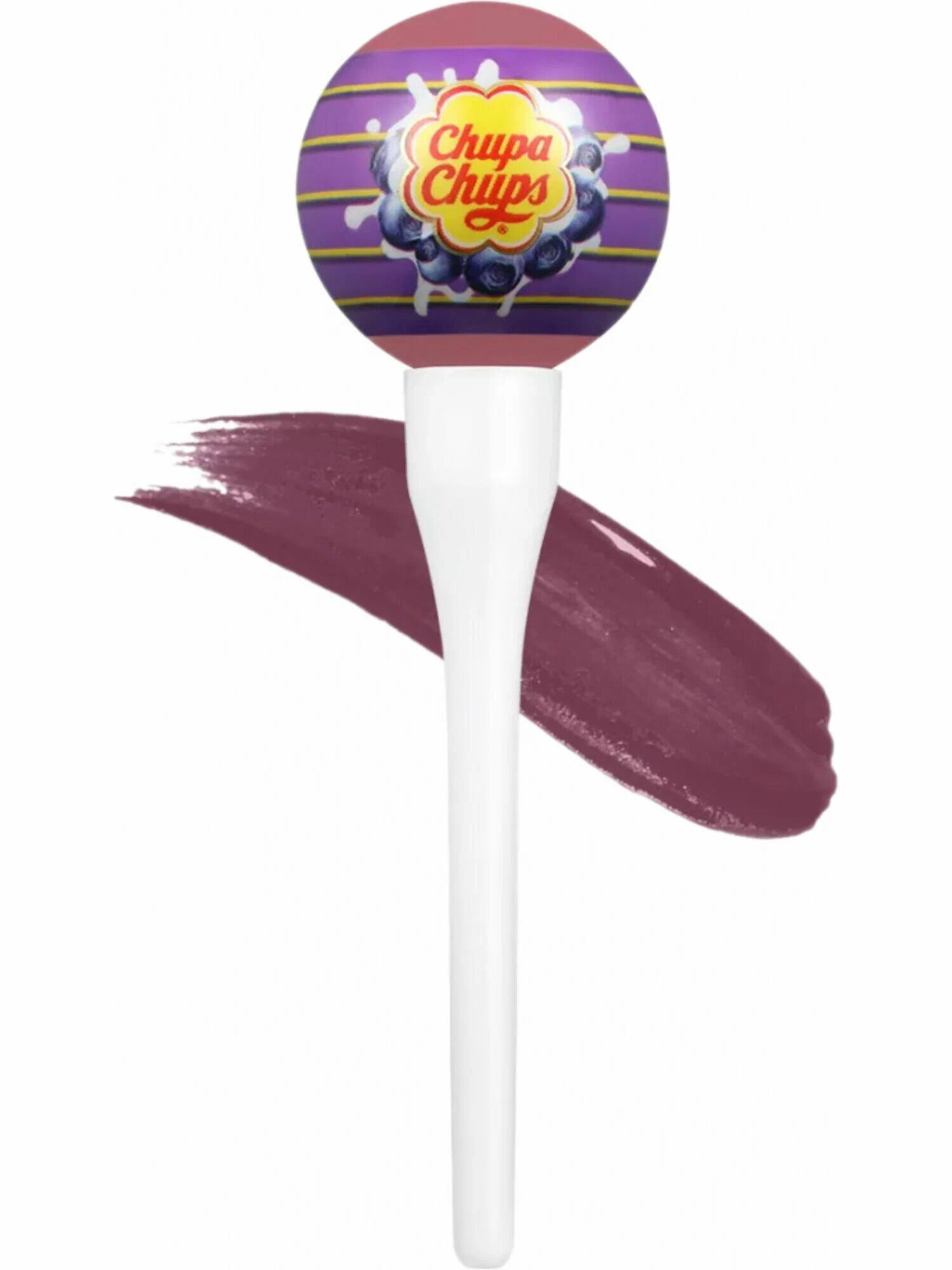 Помада-тинт Chupa Chups "Blueberry Yogurt", кремова, холодная лиловая, 7 г