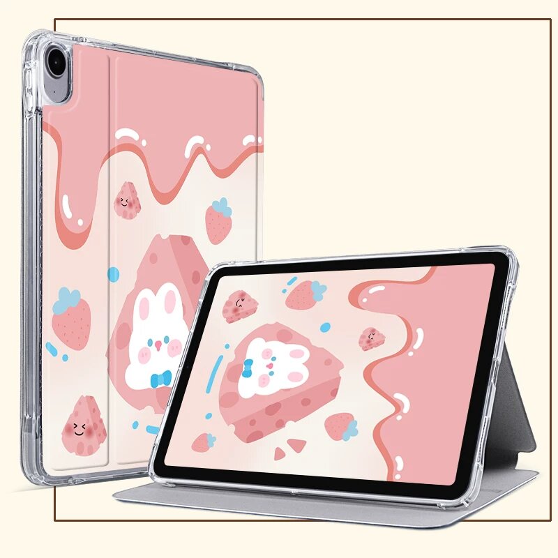 Чехол книжного стиля из силикона для iPad Air1 9,7 дюйма с паттерном кролика с сыром, легкий защитный чехол для детей