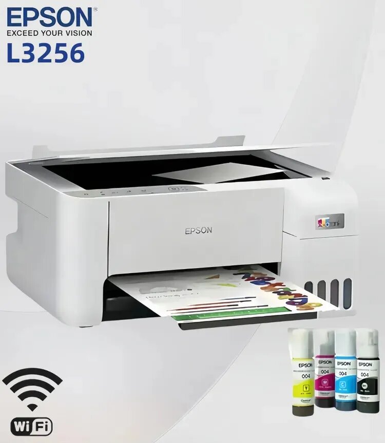 МФУ струйное цветное EPSON L3256 WiFi СНПЧ печать с телефона