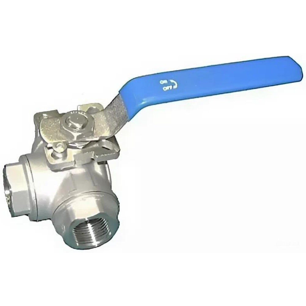 Кран шаровой DN.ru 316-316-PTFE-SP-3T-T-ISO-H Ду25 Ру63 ZGY, T-тип с ISO фланцем и рукояткой