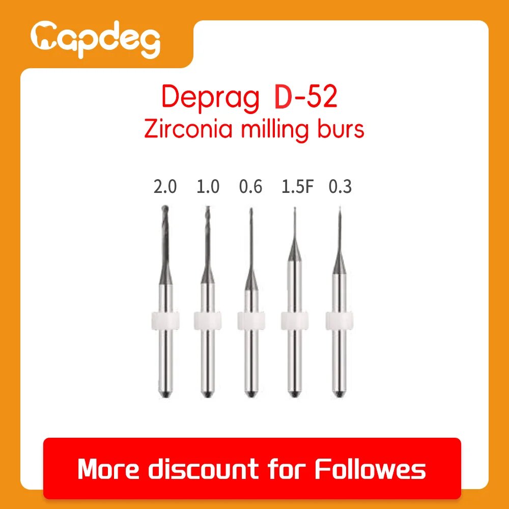 Фрезы CADCAM Deprag W-52 D52 алмаз. покрытие D4x0.3mm
