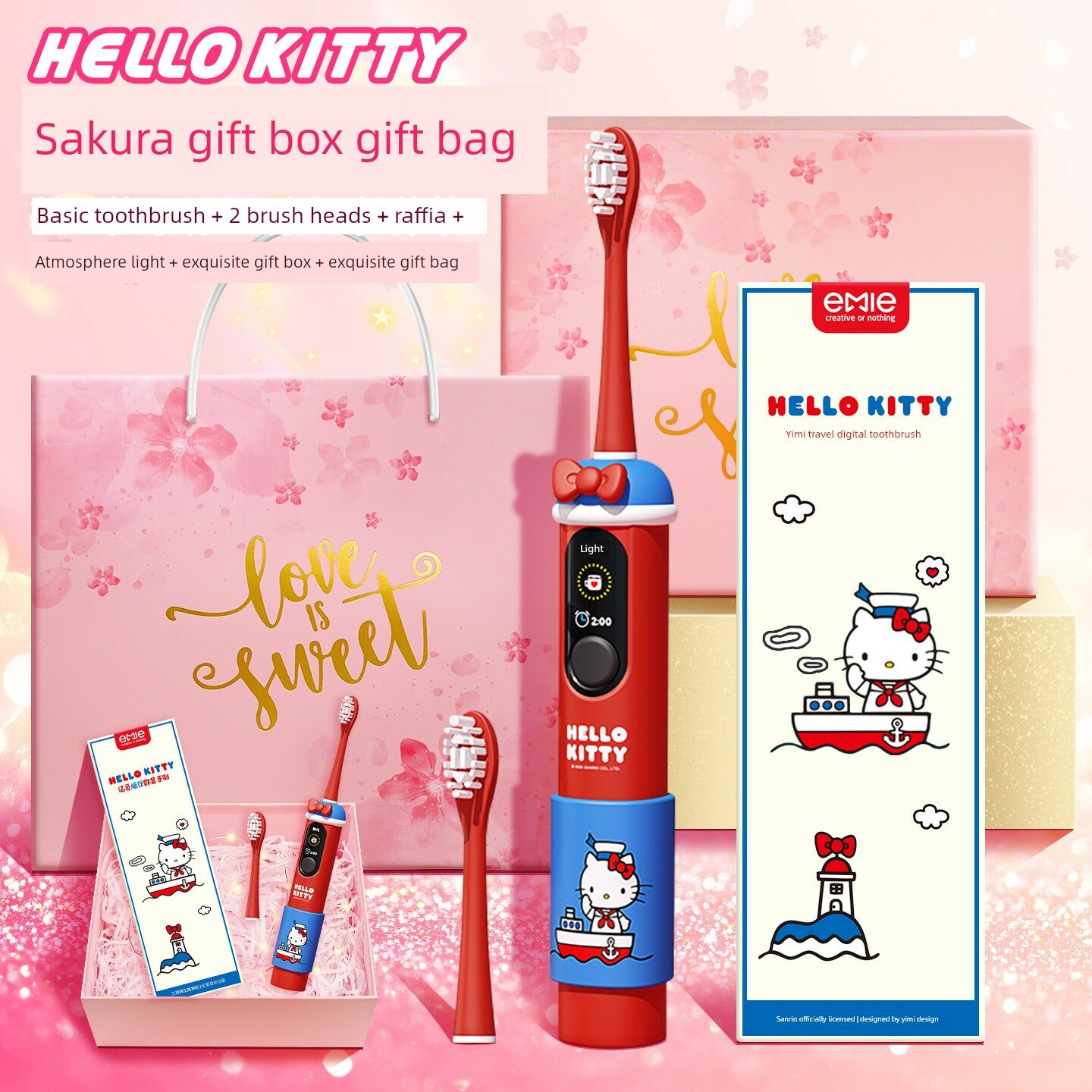 Оригинальная электрическая зубная щетка Hello Kitty от Yimi с мягкой щетиной для защиты десен, подарок для подруги,