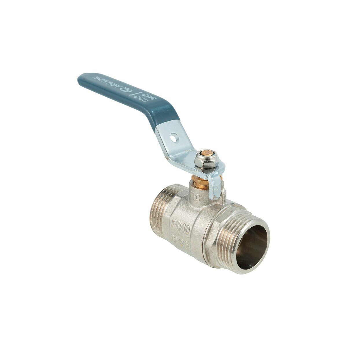 Кран шаровой латунный Aqualink, 3/4", ГОСТ, наружная/наружная резьба, ручка