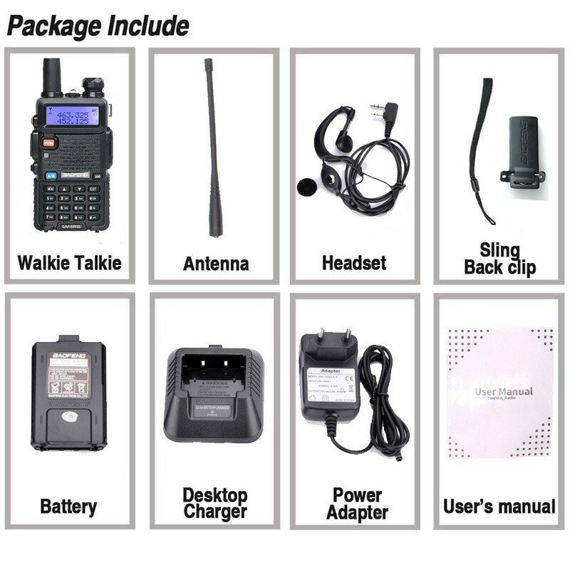 Ручная радиостанция Baofeng UV-5R III, 3 диапазона, 5 Вт, 128 каналов, английский язык, гражданская