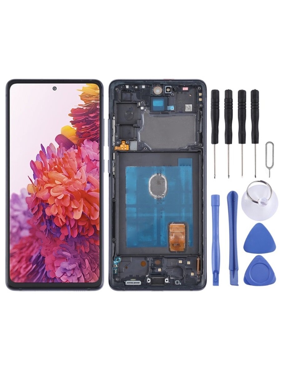 Оригинальный Super AMOLED ЖК-экран для Samsung для Galaxy S20 FE 4G SM-G780 Дигитайзер в сборе с рамкой (синий)