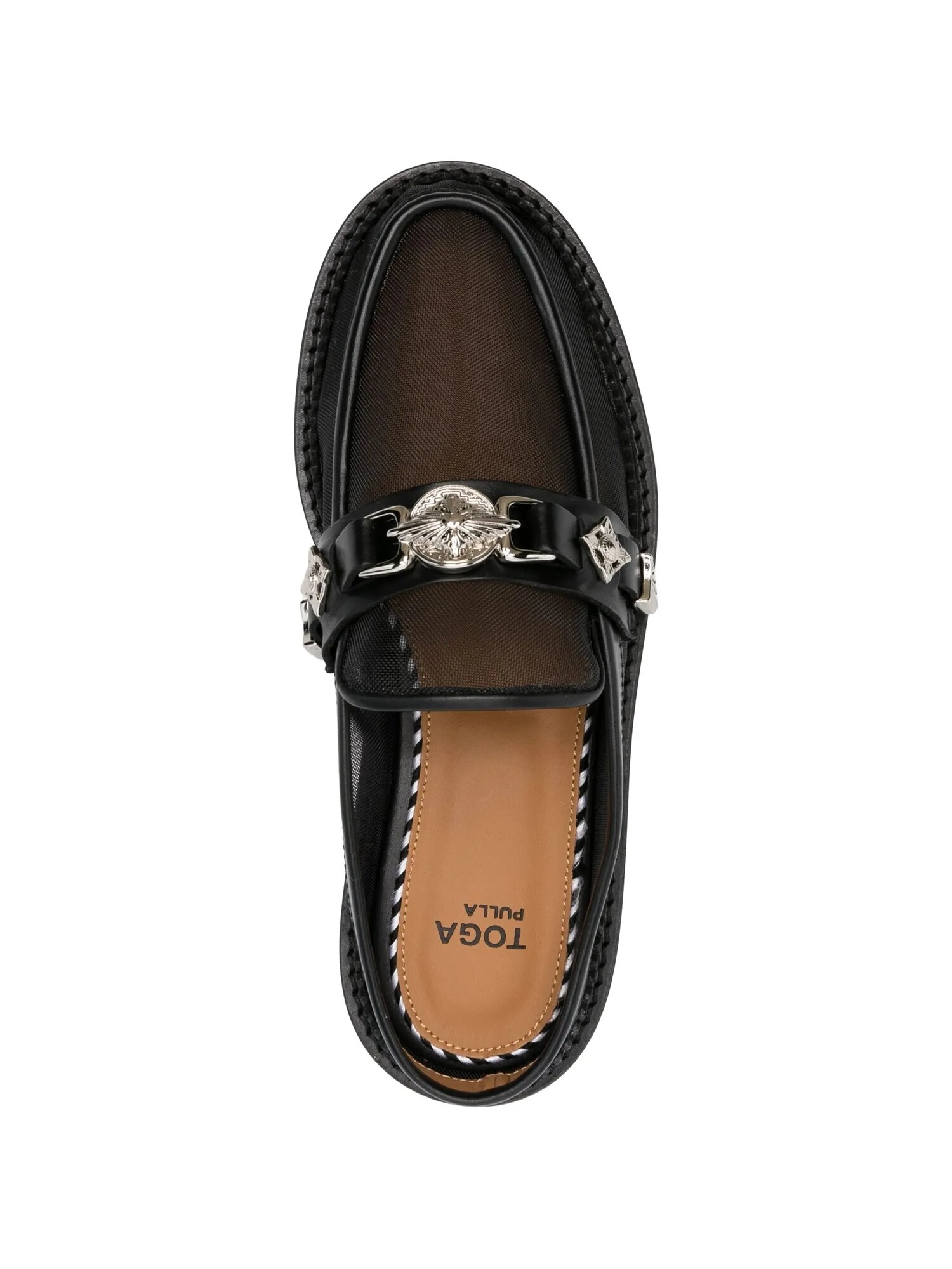 Мюли Toga Pulla Mesh western-embellished mules, размер 40, бежевый/белый — фото 1