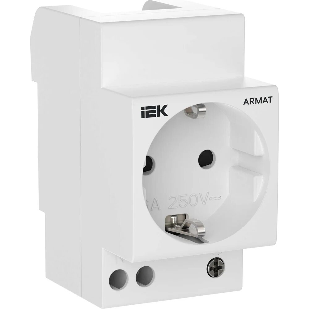 Розетка на DIN-рейку IEK ARMAT 45мм с заземл. с з/ш 16А AR-SOD-G-GND-S-016