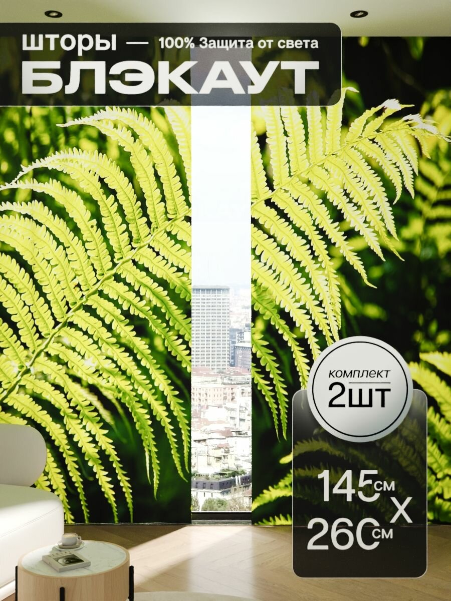 Шторы блэкаут 145x260 см 2 шт на окна плотные комплект