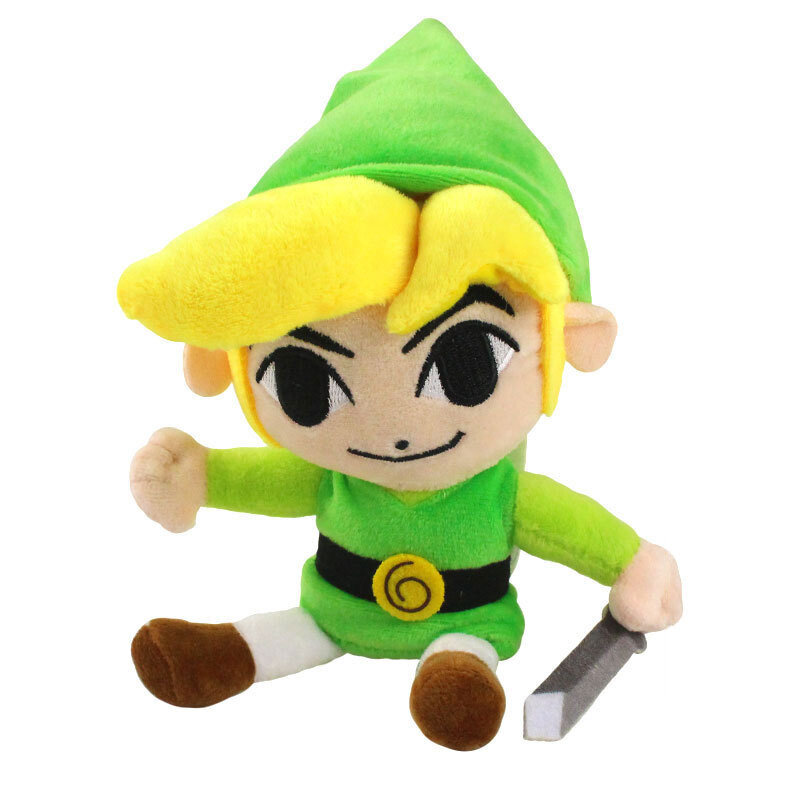 Мягкая плюшевая игрушка Линк из игры The Legend of Zelda Skyward Sword – 18 см, зеленая, с наполнителем из полипропиленового хлопка, коллекционная плюшевая игрушка с игровым персонажем для детей, подр