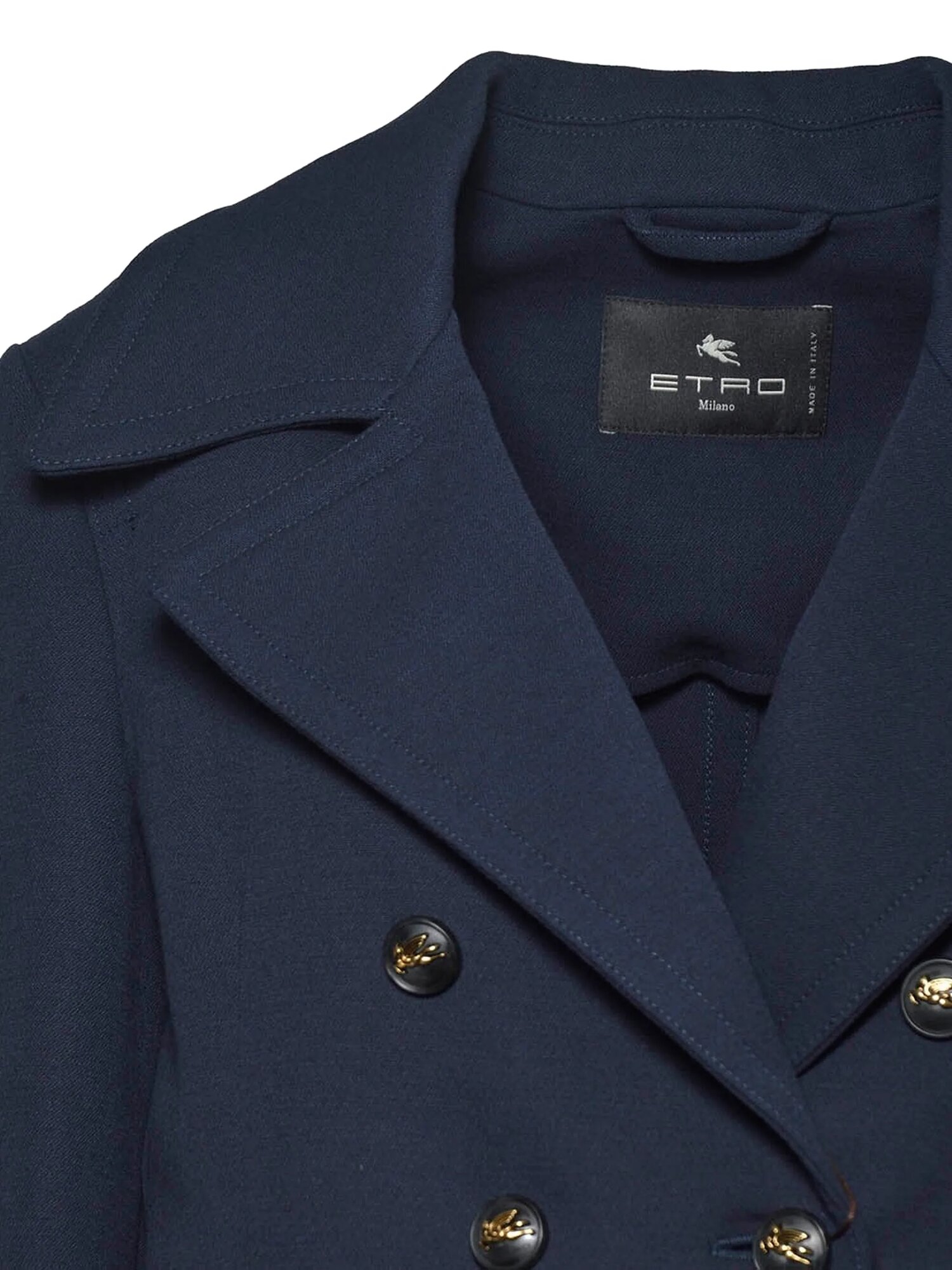 Куртка ETRO Double-breasted notched-lapel jacket, размер 44, blue — фото 1
