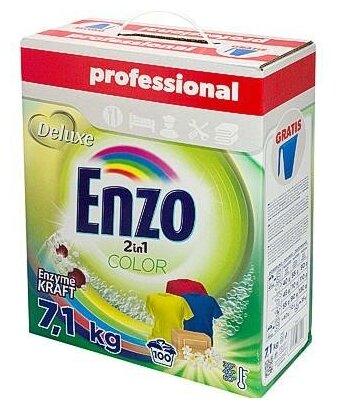 Порошок стиральный универсальный Enzo "DeLuxe Color", 7.1 кг