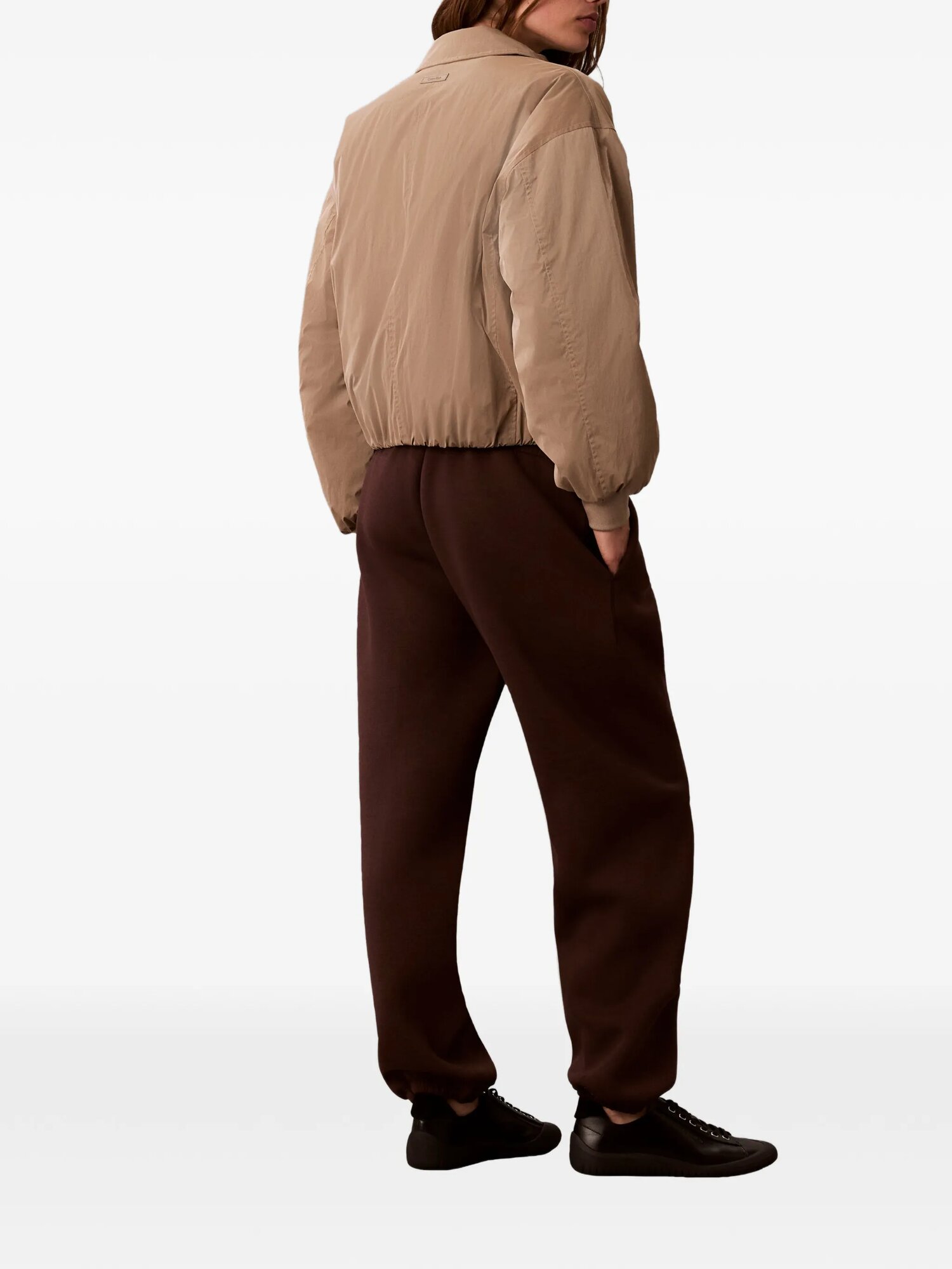 Брюки CALVIN KLEIN Logo-patch relaxed-fit track pants, размер 40 EU, коричневый — фото 1