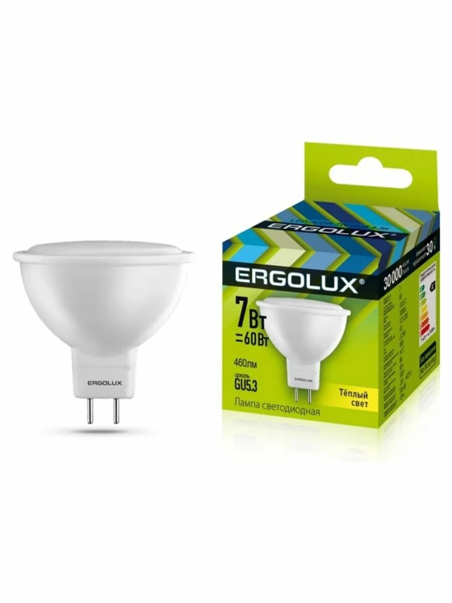 Светодиодная лампа Ergolux LED-JCDR-7W-GU5.3-6K