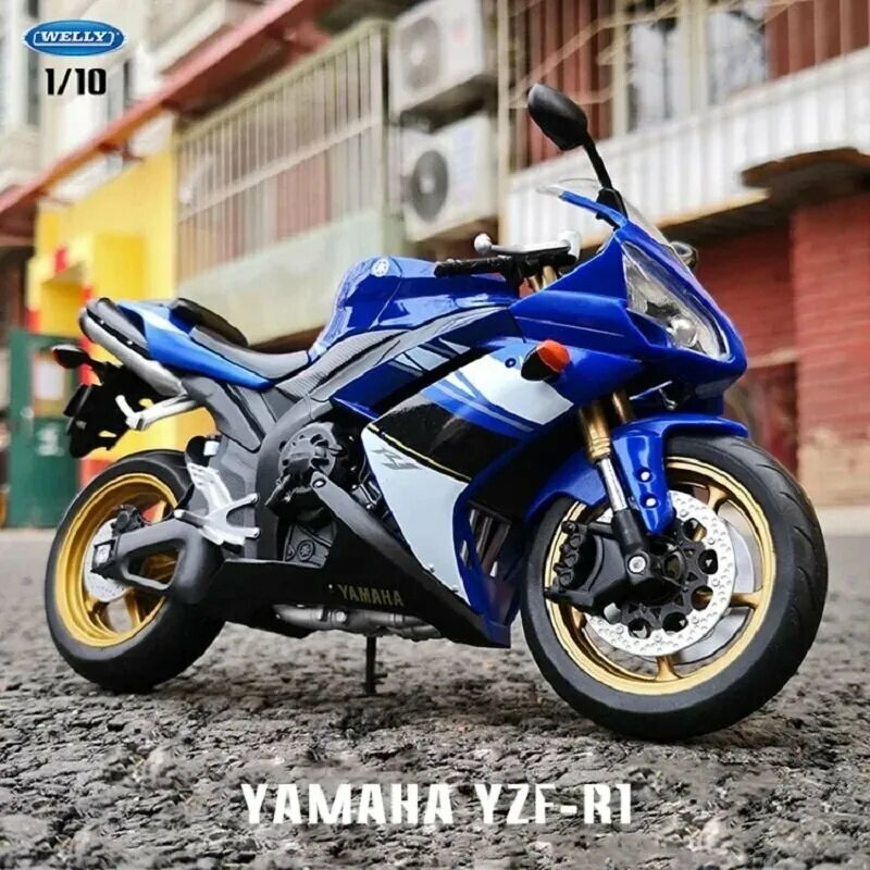1:10 YAMAHA YZF-R1 Alloy Racing Motorcycle Model Toy, коллекции хобби, подарки на день рождения, Модель автомобиля