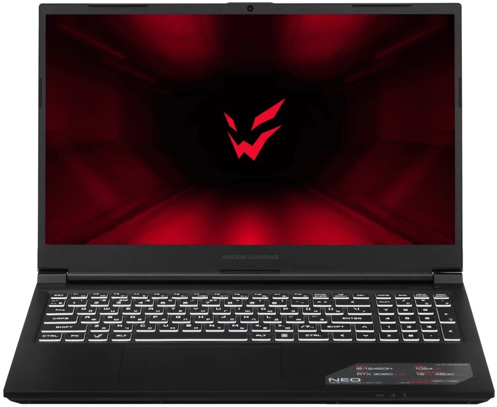 15.6" Ноутбук ARDOR GAMING NEO N15-I5ND603, Intel Core i5-12450H, DDR5-16ГБ, GeForce RTX 3050-6ГБ, SSD-1ТБ, без ОС