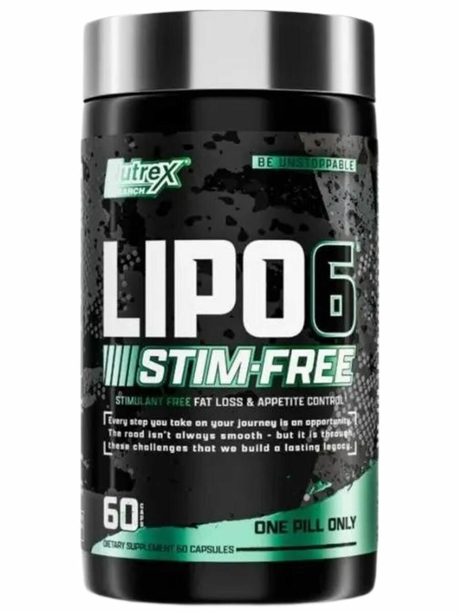 Nutrex Lipo 6 Black Stim-Free, Жиросжигатель, 60 капсул