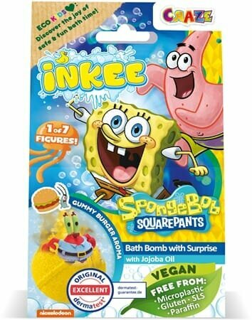 Бомбочка для ванны Craze INKEE SpongeBob, разноцветный, 1 шт