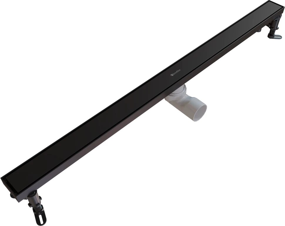 Душевой трап (лоток) Knotlor Terra SDRW0900BL 90 см, с решеткой, 2 в 1 под плитку, черный матовый